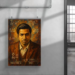 Inspirational Srinivasa Ramanujan Poster Print – Unique Math Genius ...