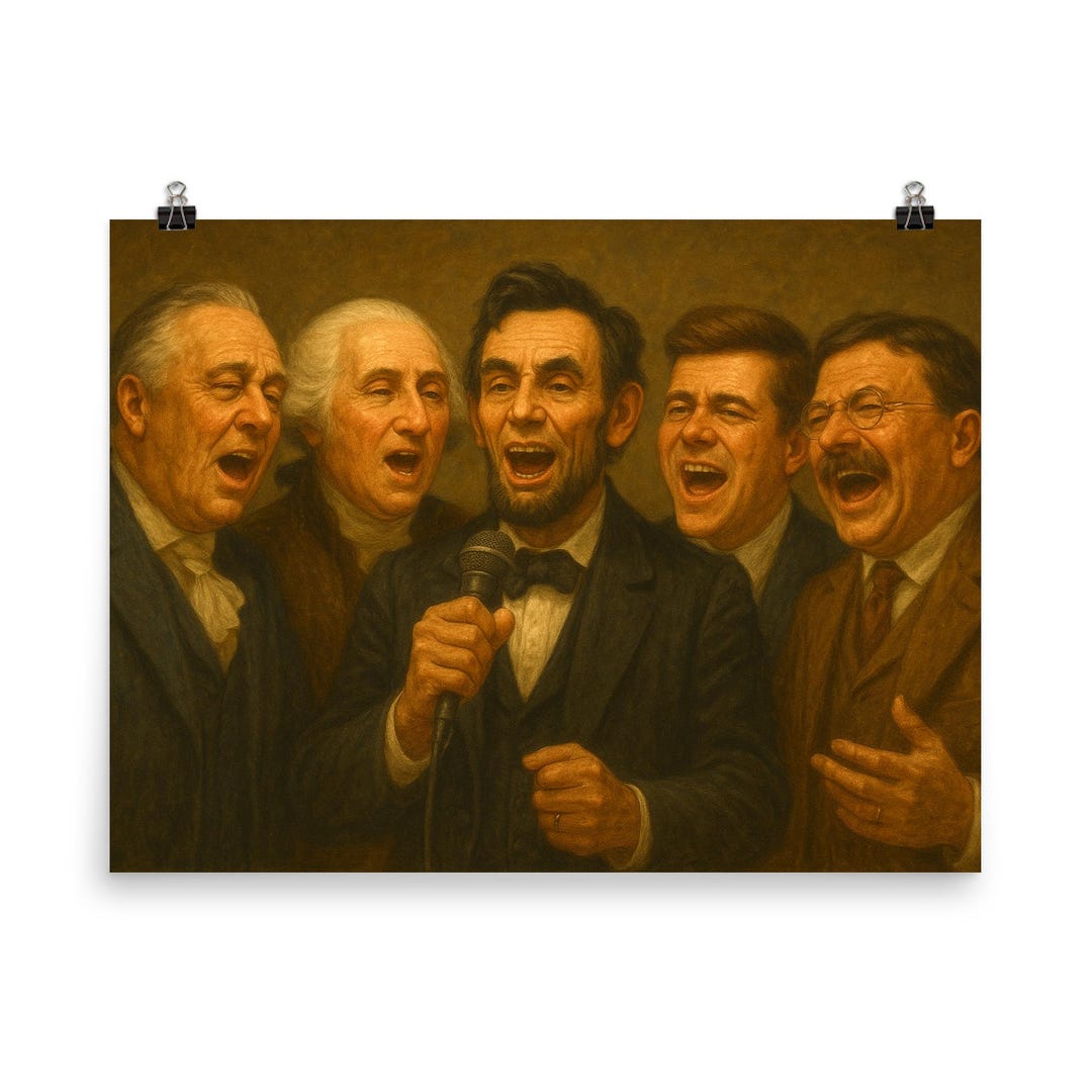 US Presidents Karaoke Poster Print – Funny Historic Wall Art ...