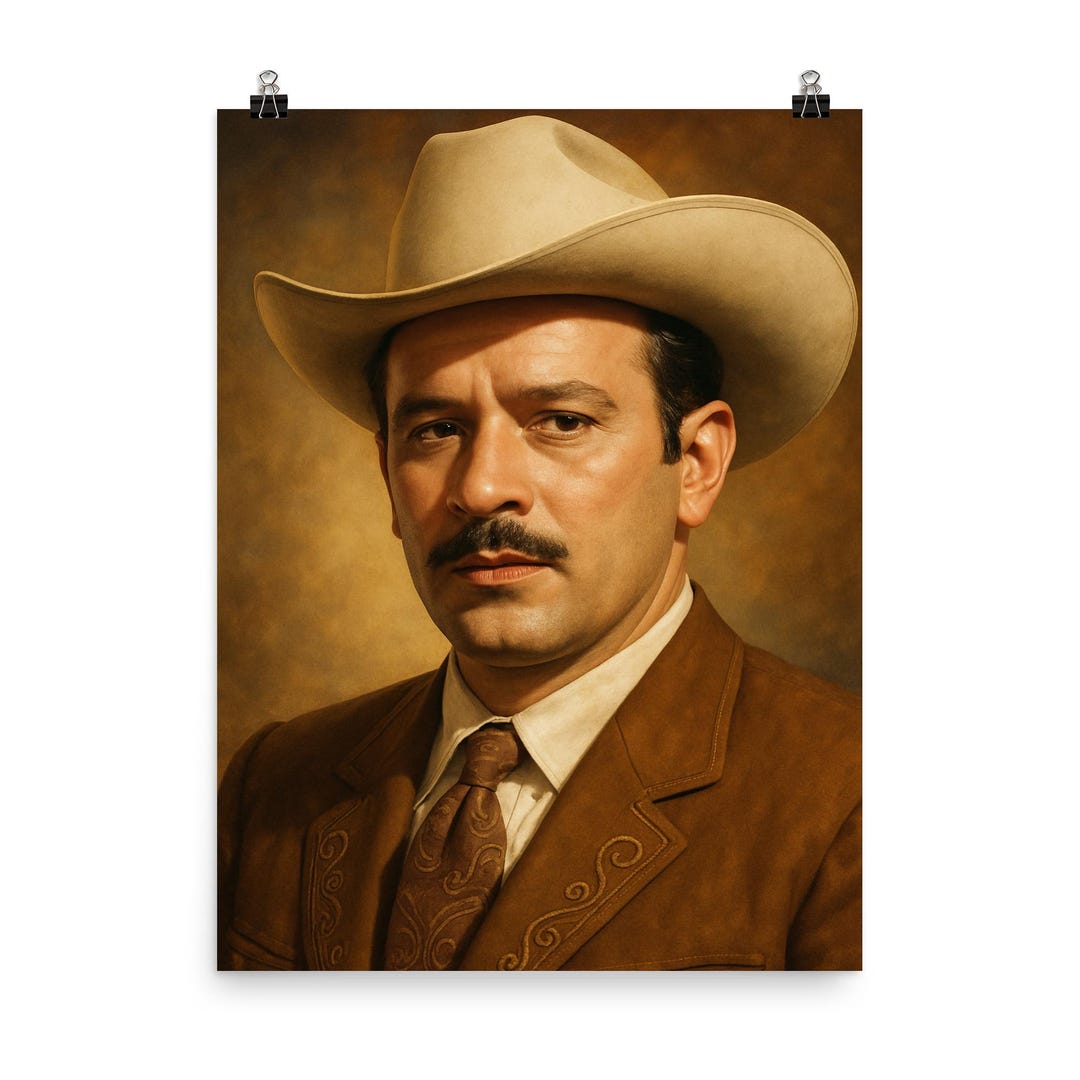 Pedro Infante Vintage Portrait Poster Print - Iconic Mexican Singer ...