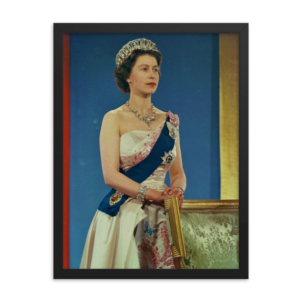Framed Portrait Queen Elizabeth Ii - Etsy