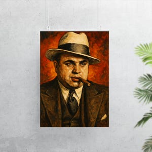 Vintage Al Capone Portrait Poster Print - Unique Mobster Wall Art for ...