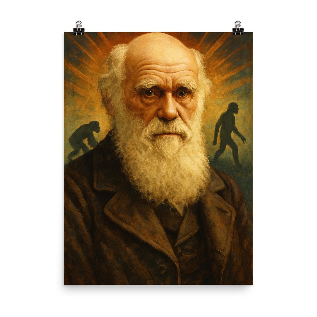 Vintage Charles Darwin Poster Print | Scientific Wall Art Decor ...