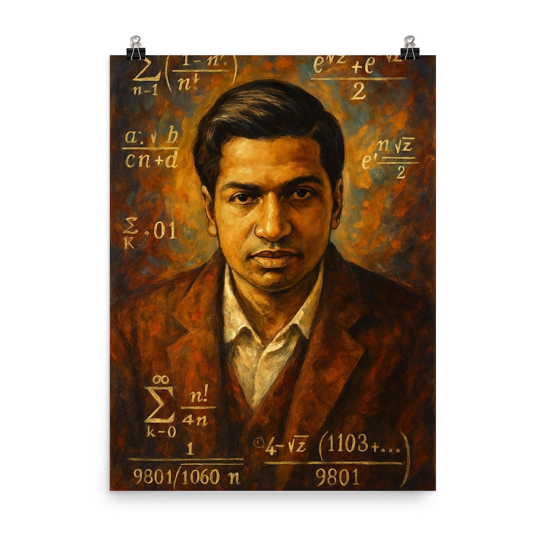 Inspirational Srinivasa Ramanujan Poster Print – Unique Math Genius ...