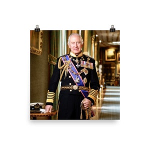 King Charles III Regal Portrait Poster Print - Etsy