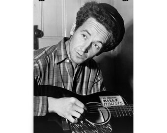 Print 12x18 Woody Guthrie Art Print Poster Folk Music Oklahoma Protest ...