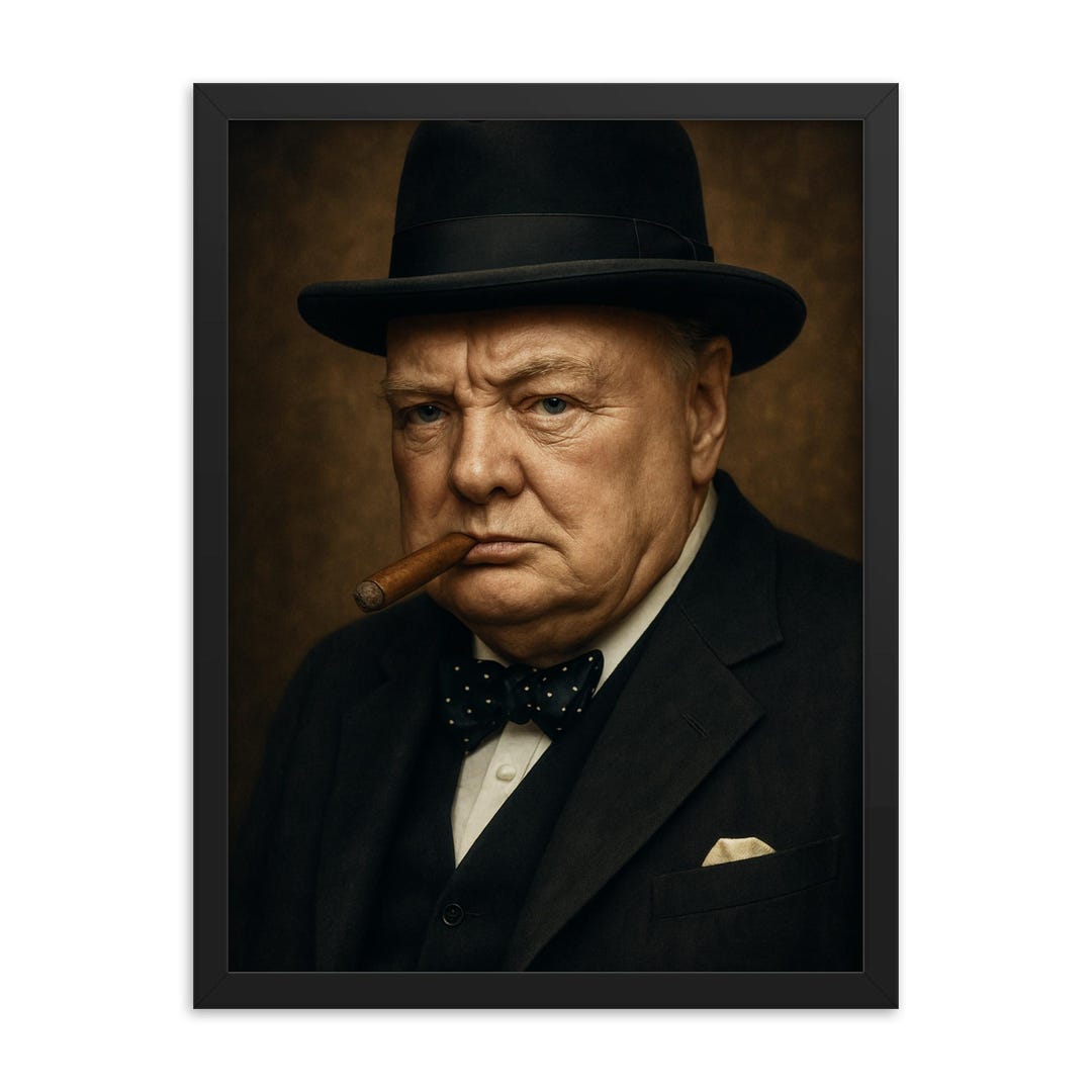 Winston Churchill Framed Print – Iconic Wall Art Decor, Inspirational ...