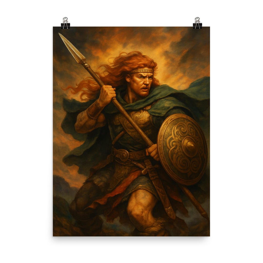 Cu Chulainn Art Print: Celtic Warrior, Irish Mythology Poster - Etsy