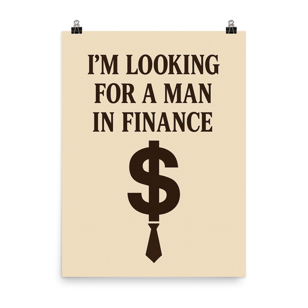 Man in Finance Poster: Clever Chic Wall Art for Money Minds - Etsy