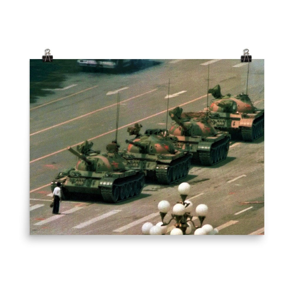 Tiananmen Square Tank Man Poster
