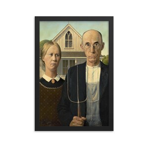 American Gothic, Vintage Grant Wood Painting Wall Decor Framed Print - Etsy