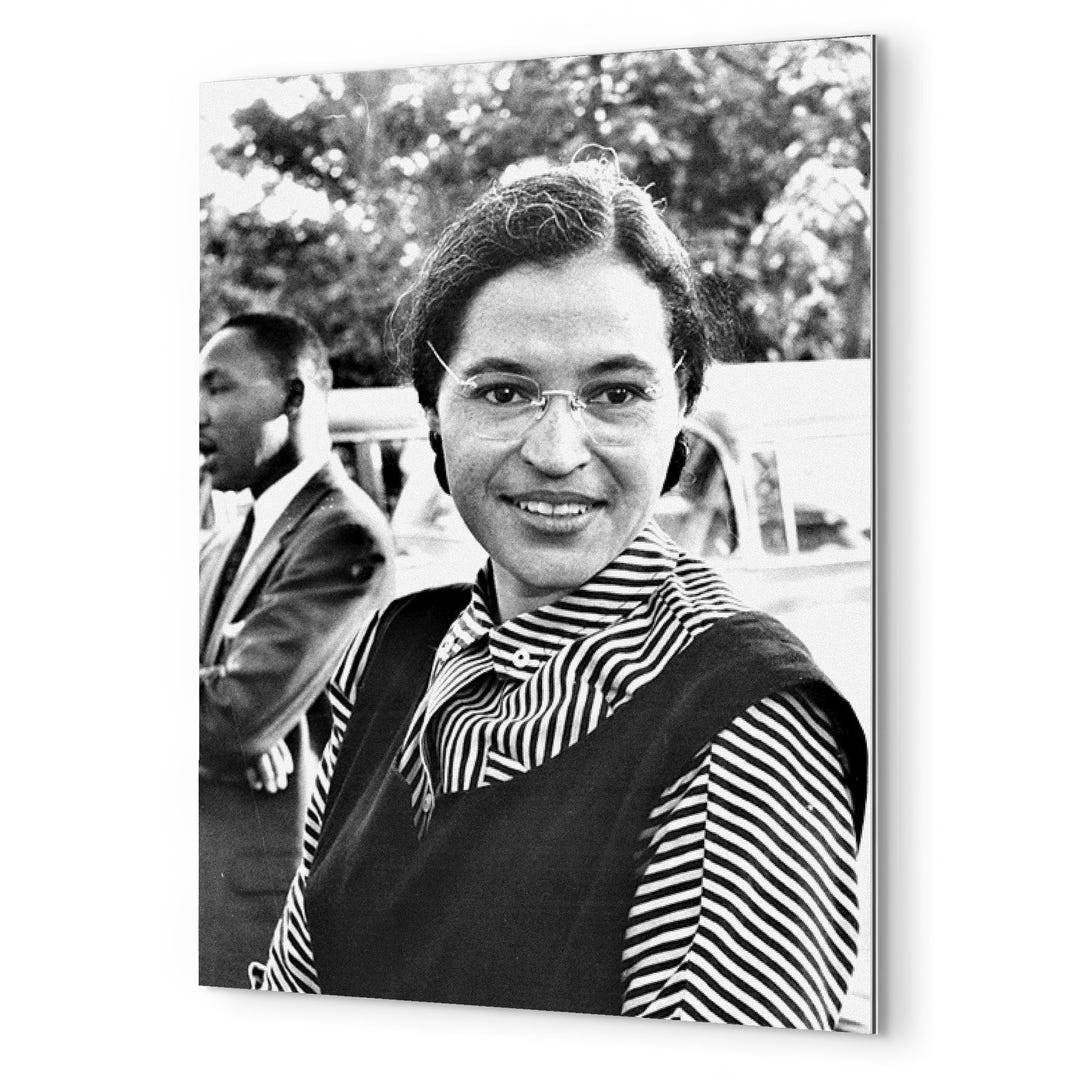 Rosa Parks Metal Print: Civil Rights Icon Portrait Black History Wall ...