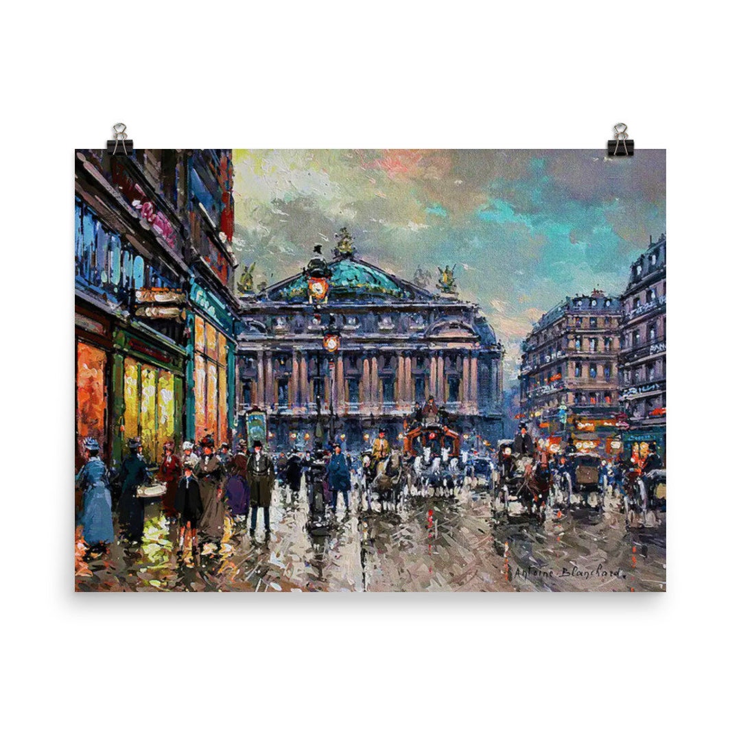 The Paris Opera House Palais Garnier by Antoine Blanchard Poster Print ...