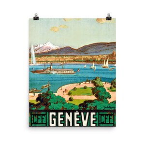 Geneva Switzerland Vintage Travel Poster Print - Etsy