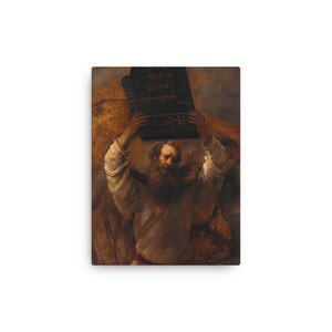 Moses Smashing the Tablets of the Law by Rembrandt Canvas Print ...