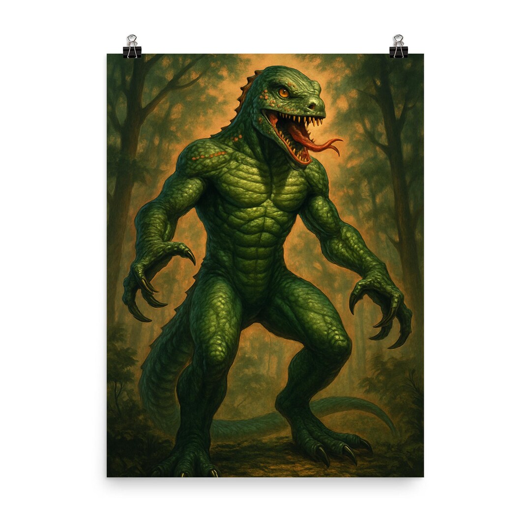 Lizard Man of Bishopville Poster Print | Mystical Cryptid Wall Art ...