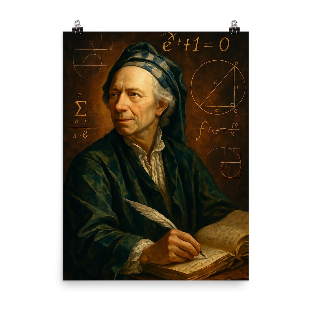Leonhard Euler Wall Art Print - Vintage Math Genius Decor for Home ...