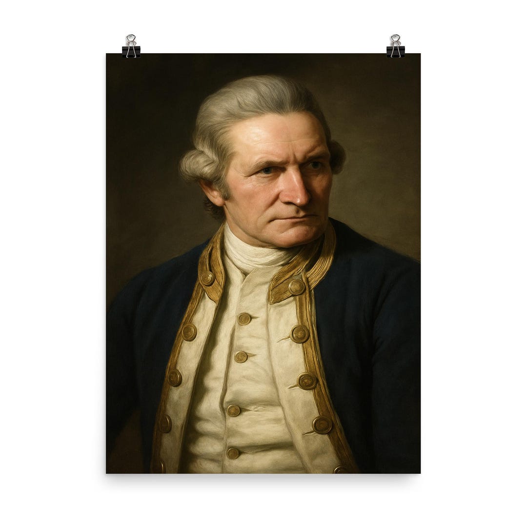Vintage Captain James Cook Portrait: Nautical Wall Art Poster - Etsy