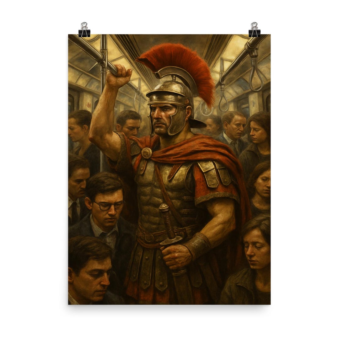 Roman Legionary on Modern Subway Poster Print | Unique Wall Art for ...