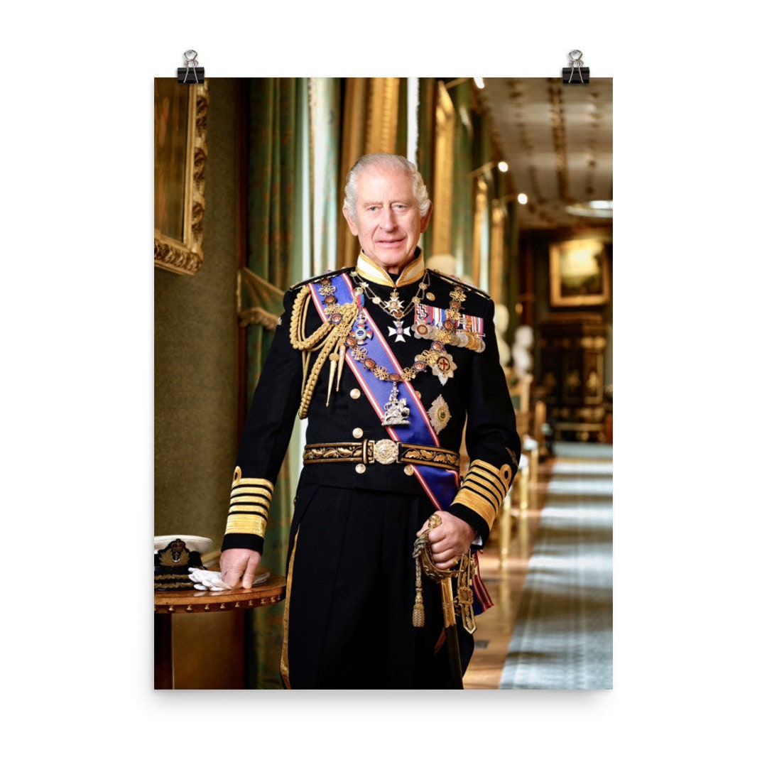 King Charles III Regal Portrait Poster Print - Etsy
