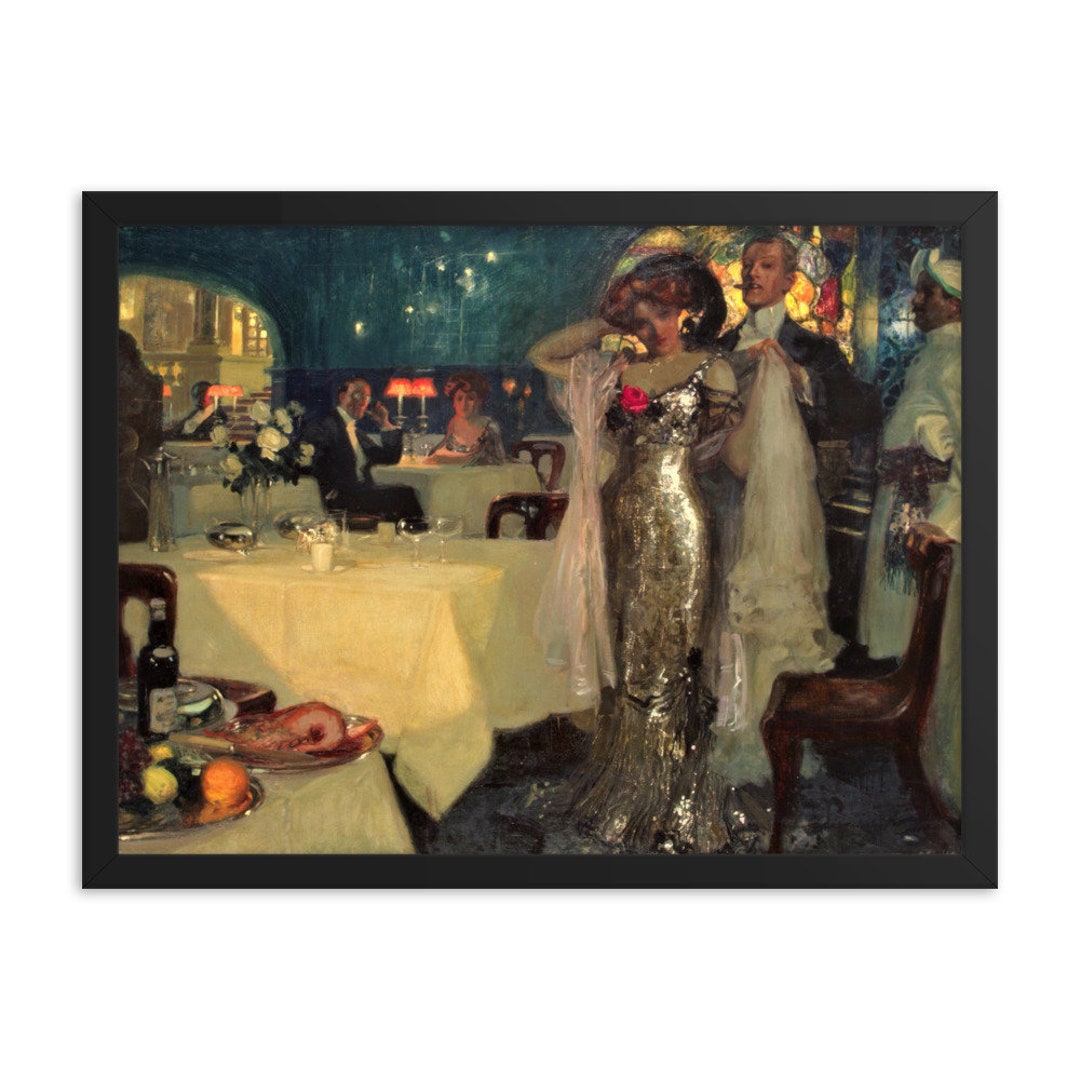 In the Restaurant by Charles Hoffbauer Framed Print - Etsy