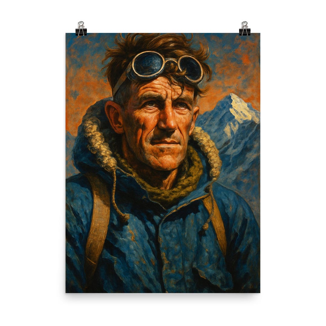 Sir Edmund Hillary Poster: Vintage Explorer Portrait Art Print - Etsy