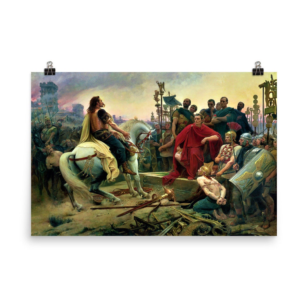 Vercingetorix Surrender to Julius Caesar: Historical Art Poster Print ...