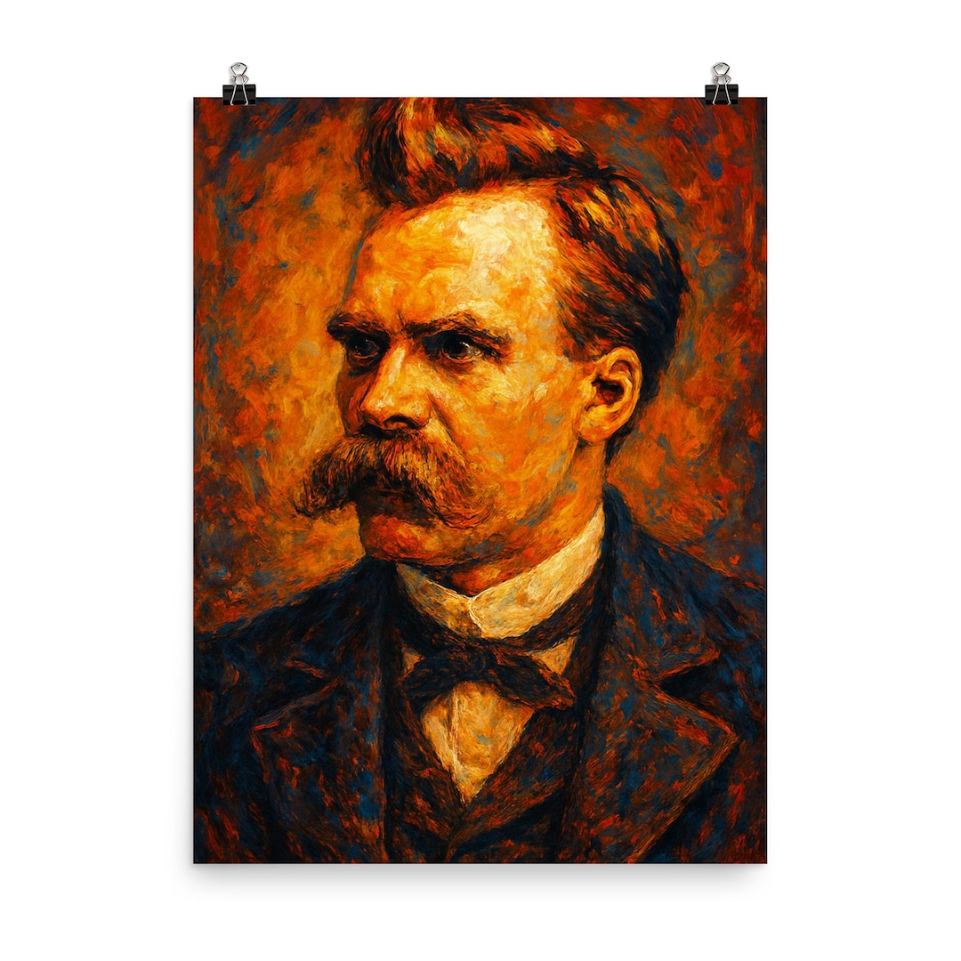 Friedrich Nietzsche Portrait Poster Print - Vintage Philosophy Wall Art ...