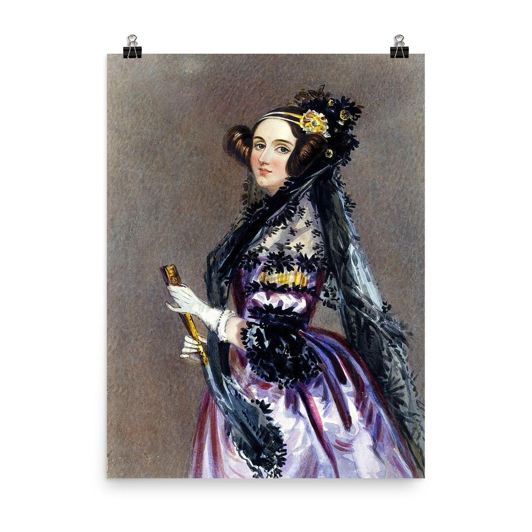 Ada Lovelace Watercolor Poster Print - Historic Wall Art by Alfred E ...