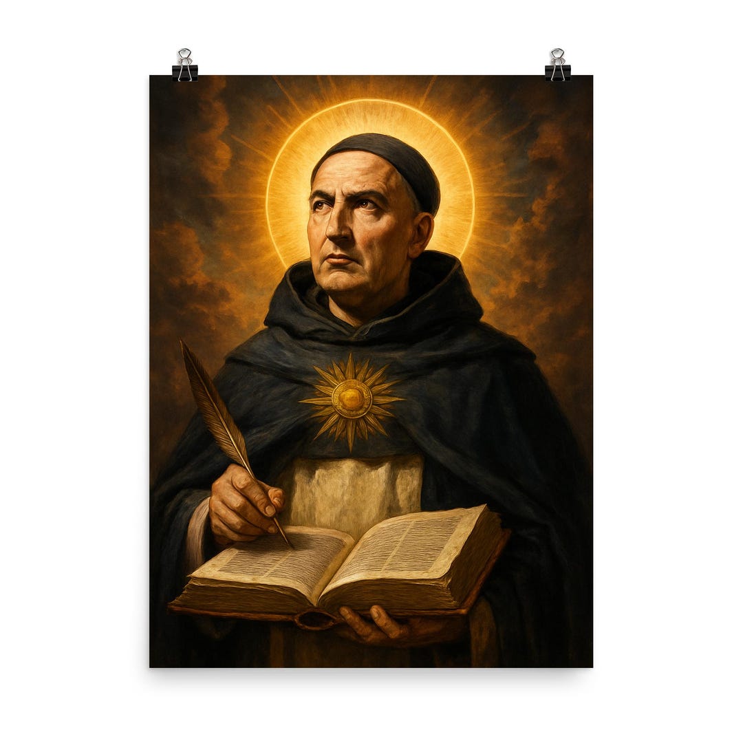 Stunning St Thomas Aquinas Portrait Poster Print - Unique Catholic Wall ...