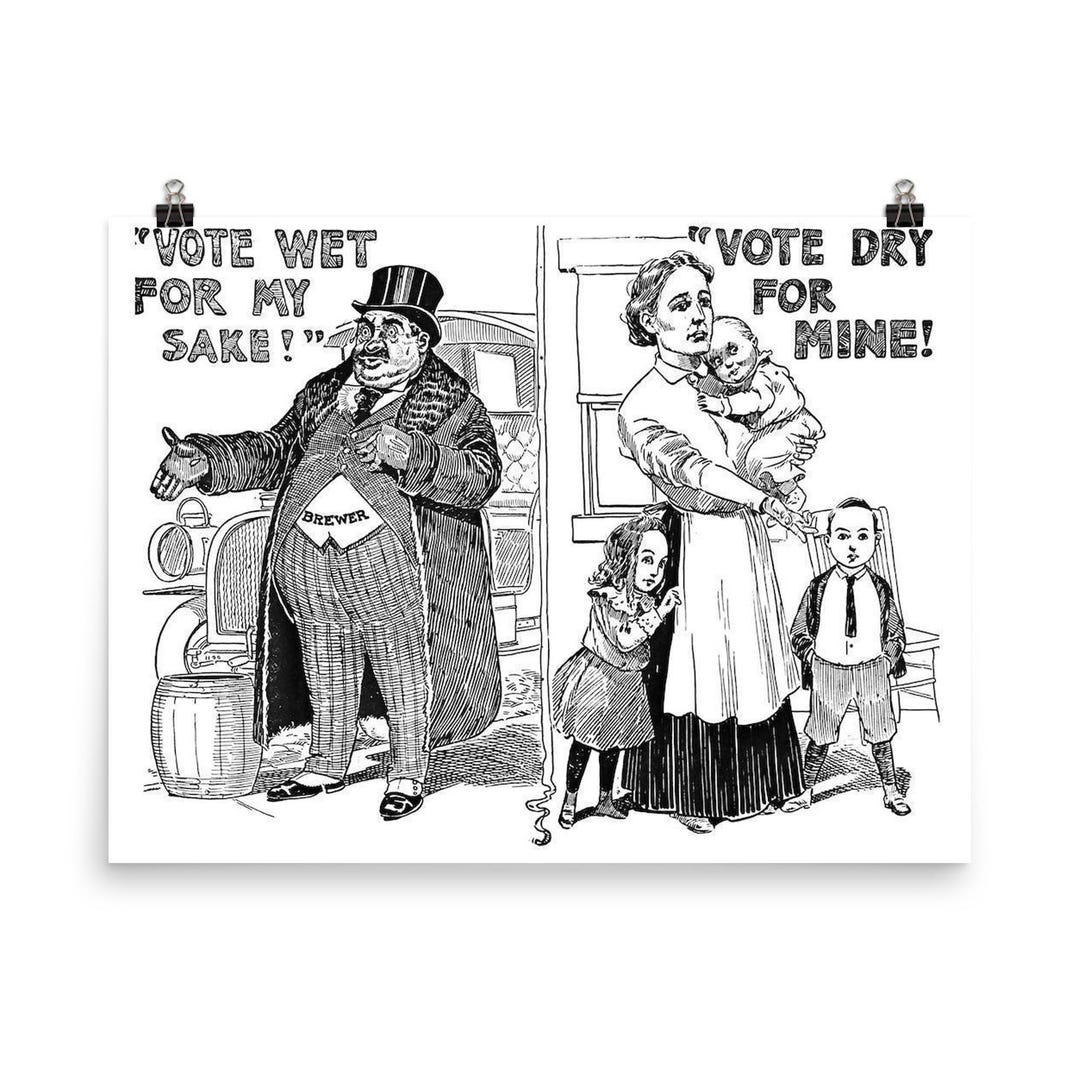 Vintage Prohibitionist Poster Print Late 1910s | Unique History Wall ...