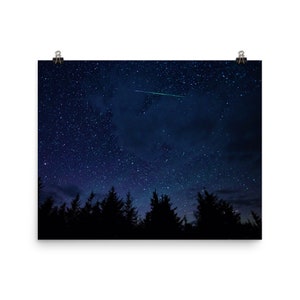 Perseid Meteor Shower Poster Print - Etsy