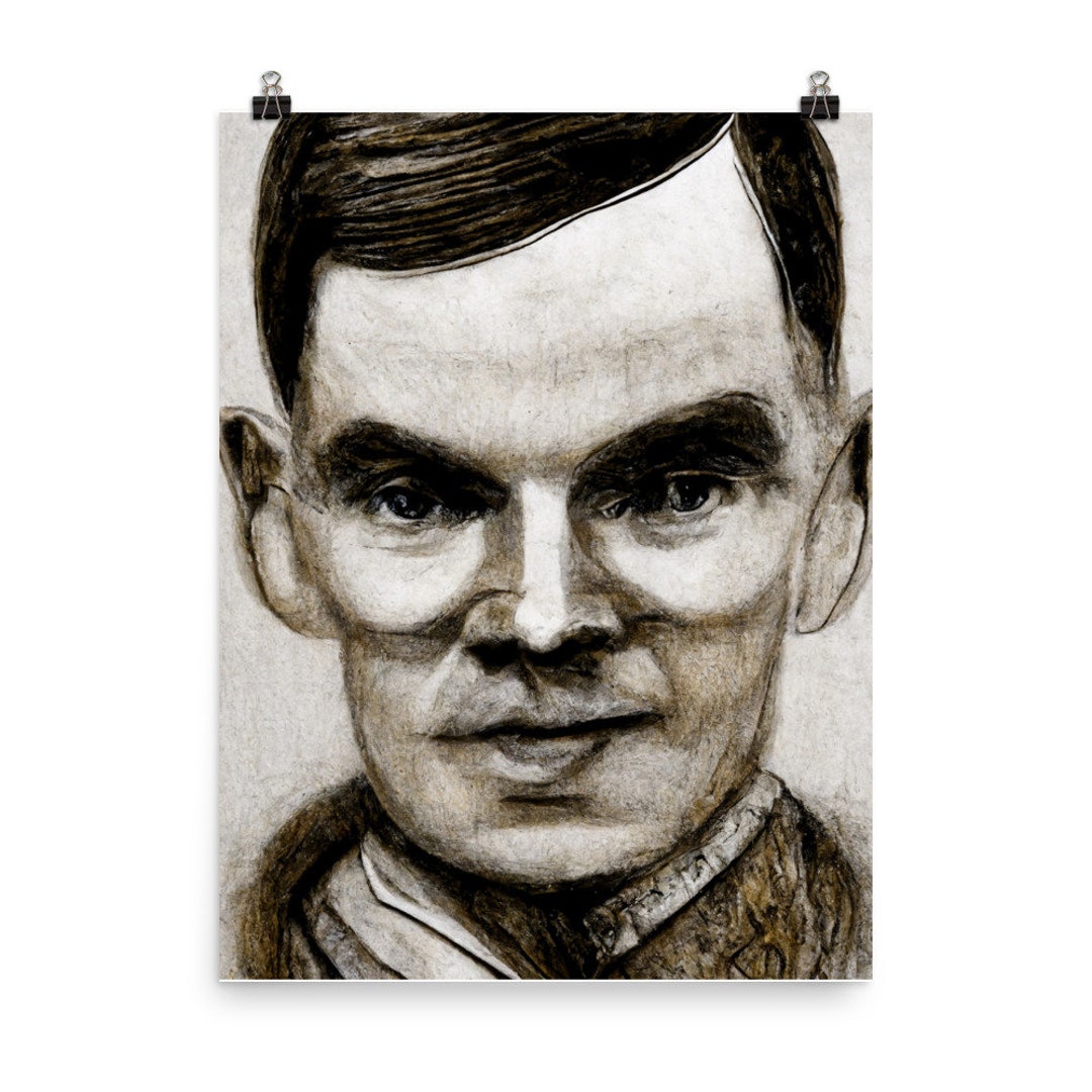 Pencil Sketch of Alan Turing in the Style of Leonardo Da Vinci Poster ...