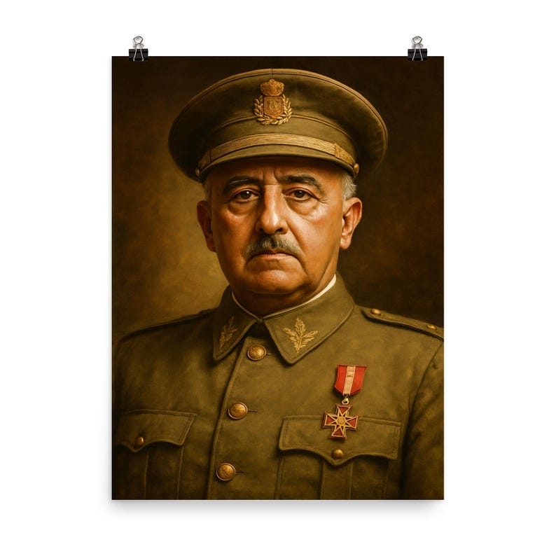 Francisco Franco Poster: Historic Spanish Portrait Wall Art Print - Etsy