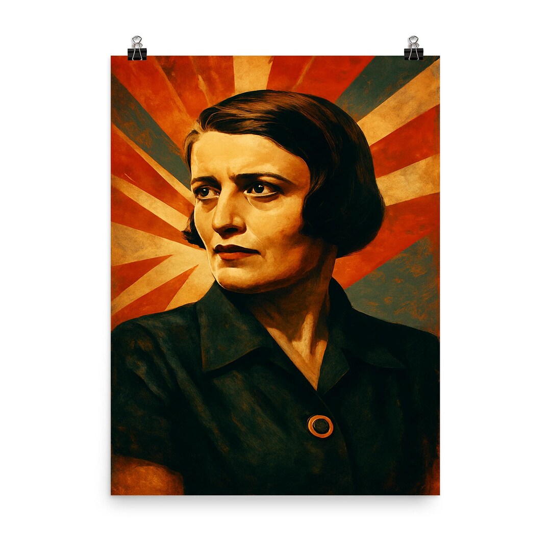 Ayn Rand Philosophy Poster Print Inspirational Wall Art For Home