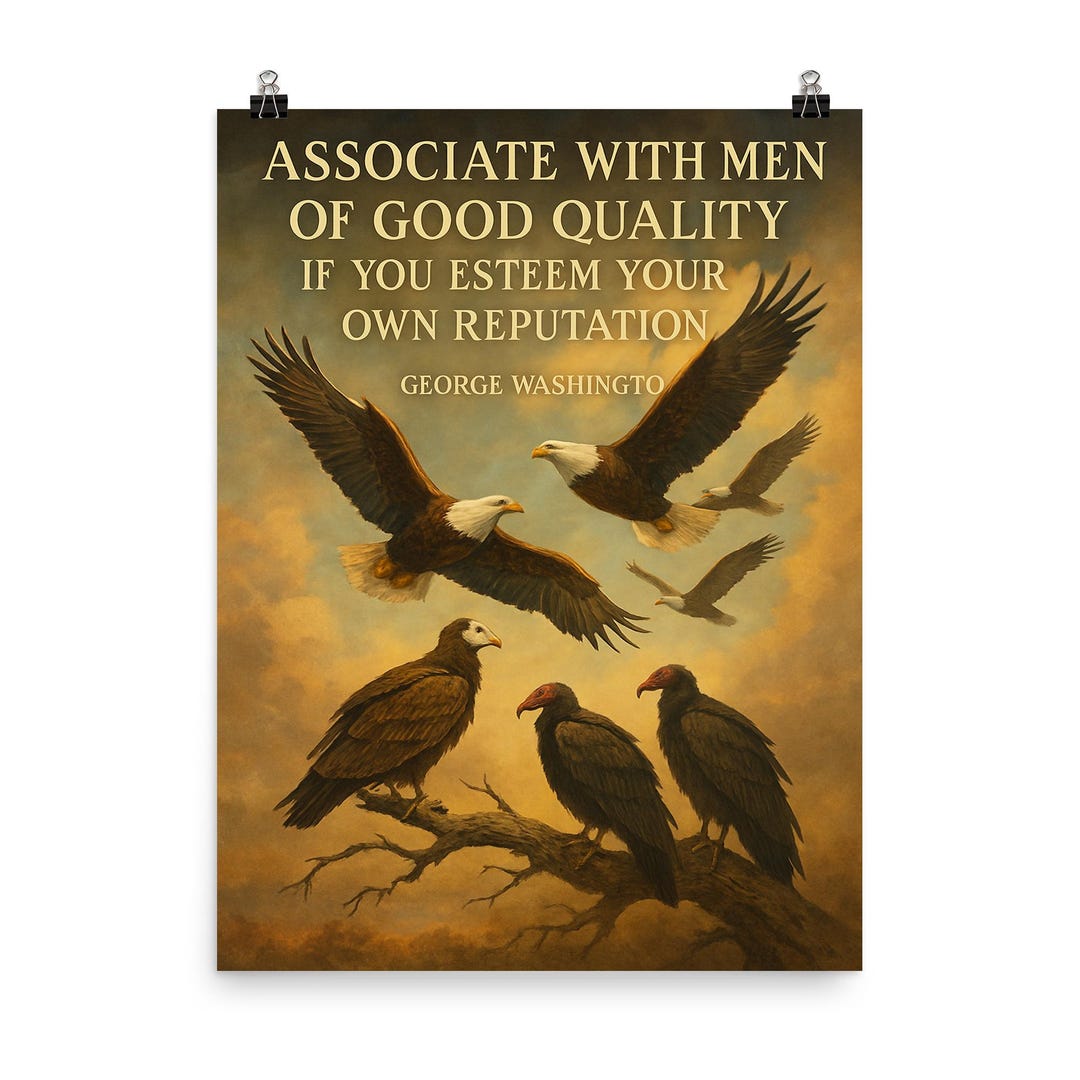 George Washington Eagle Quote Poster Print Inspiring Wall Art for Home ...