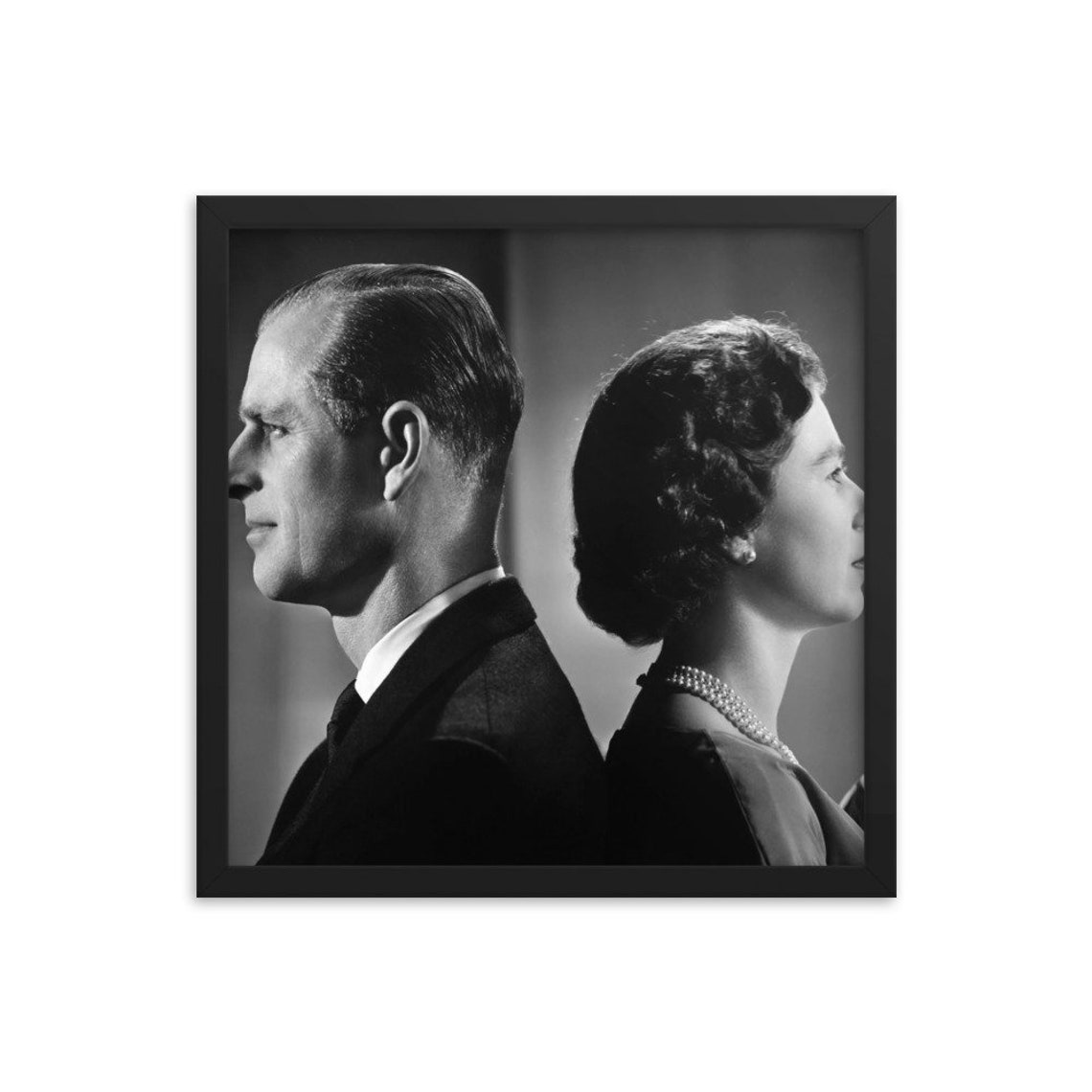 The Queen and Prince Philip Back to Back Portrait Framed Print - Etsy
