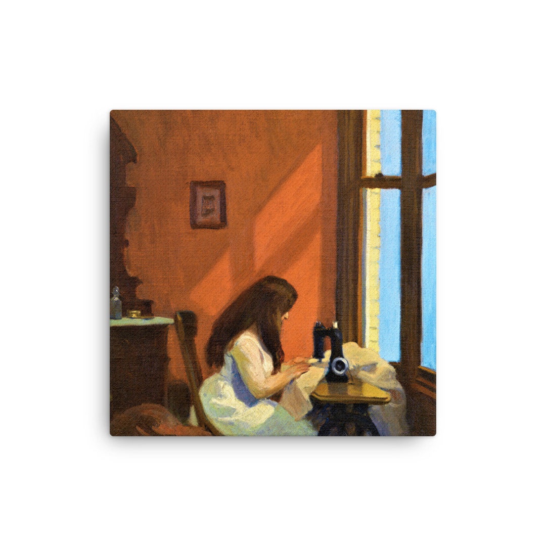 Girl at Sewing Machine by Edward Hopper Canvas Print Canvas Wall Art - Etsy