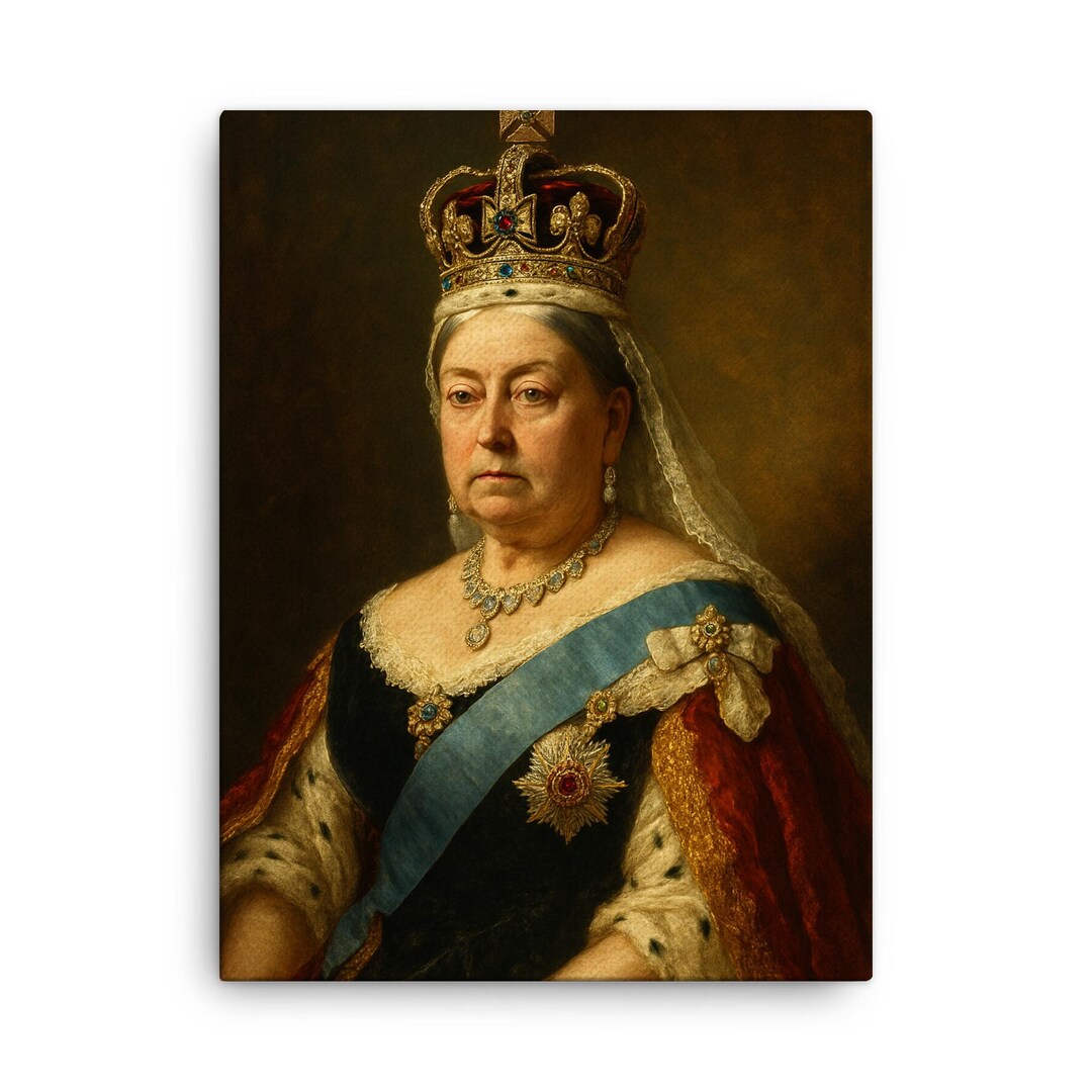 Queen Victoria Regal Portrait Canvas Print – Vintage Royal Wall Art ...