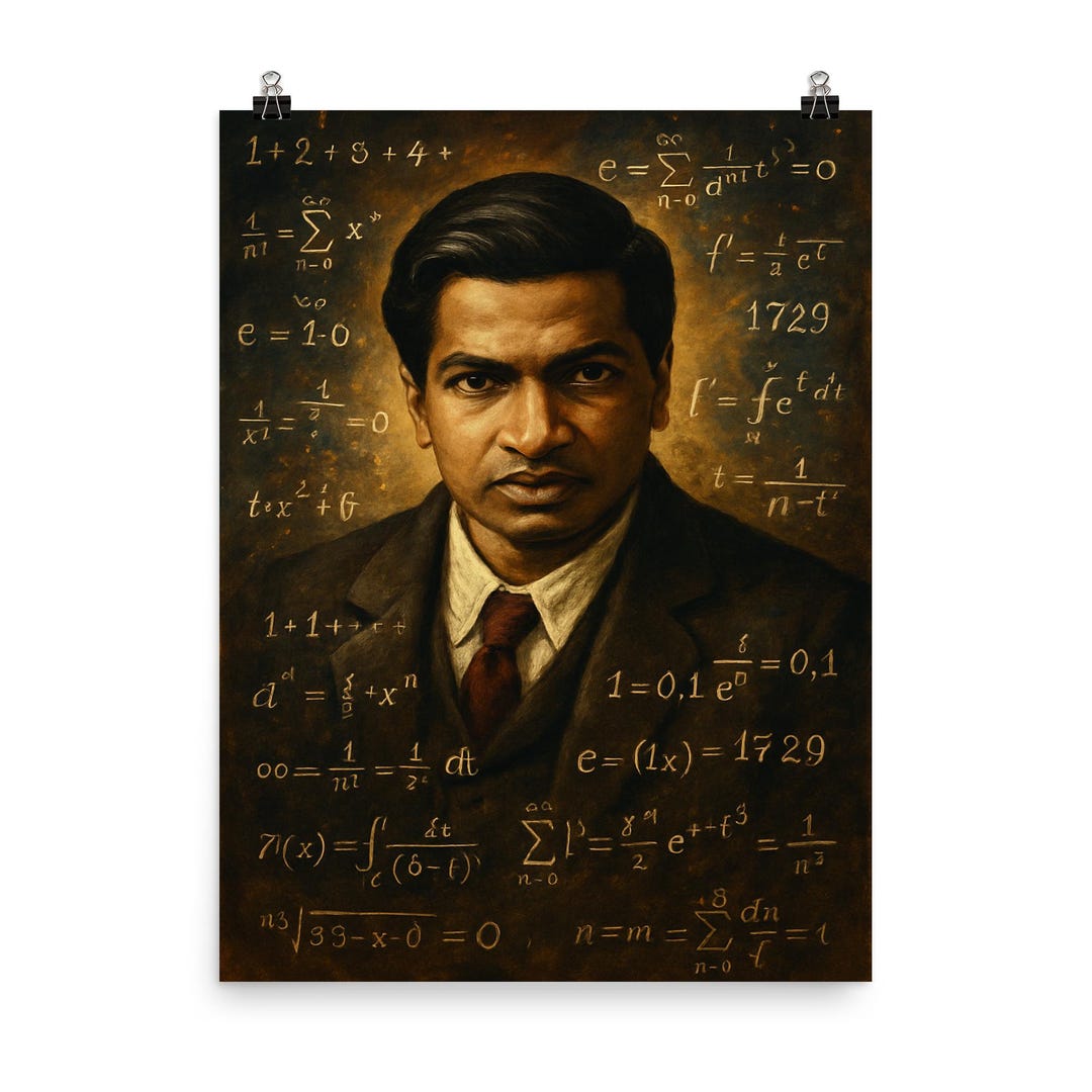 Ramanujan Math Genius Poster: Inspirational Office Decor, Academic Gift ...