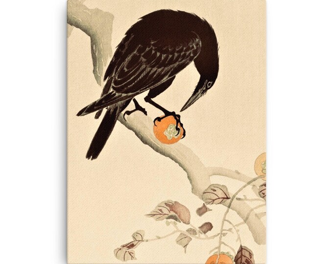 Japanese Crow Painting, Ohara Koson Art Print, Persimmon Tree, Vintage ...