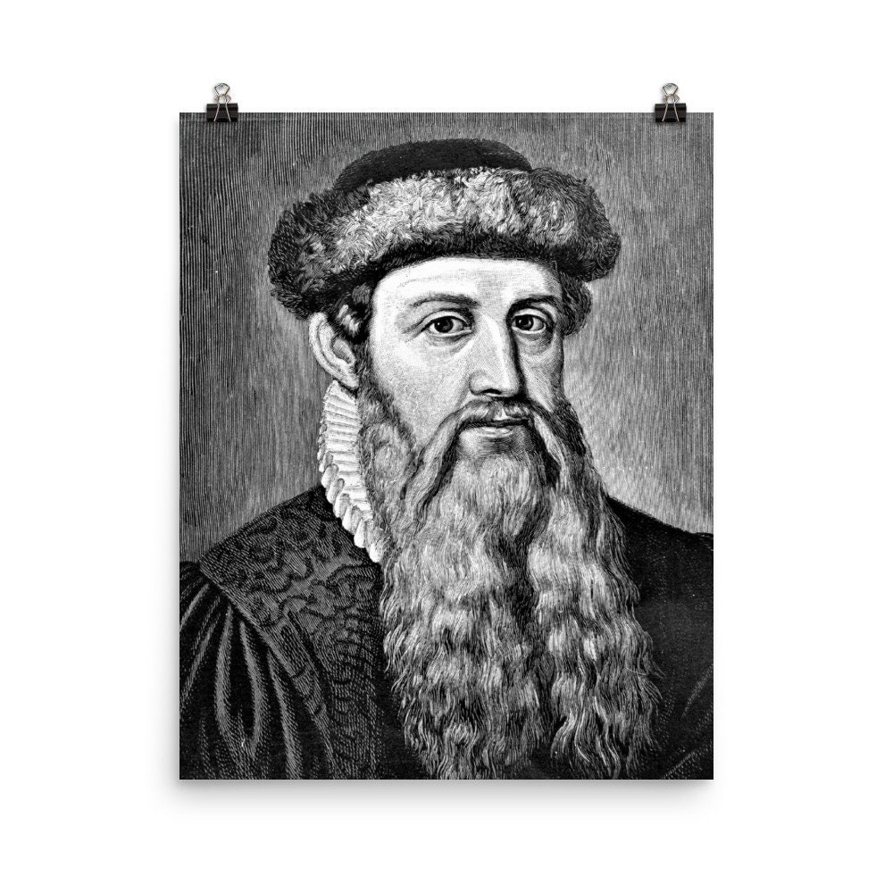 Johannes Gutenberg Poster Print - Etsy