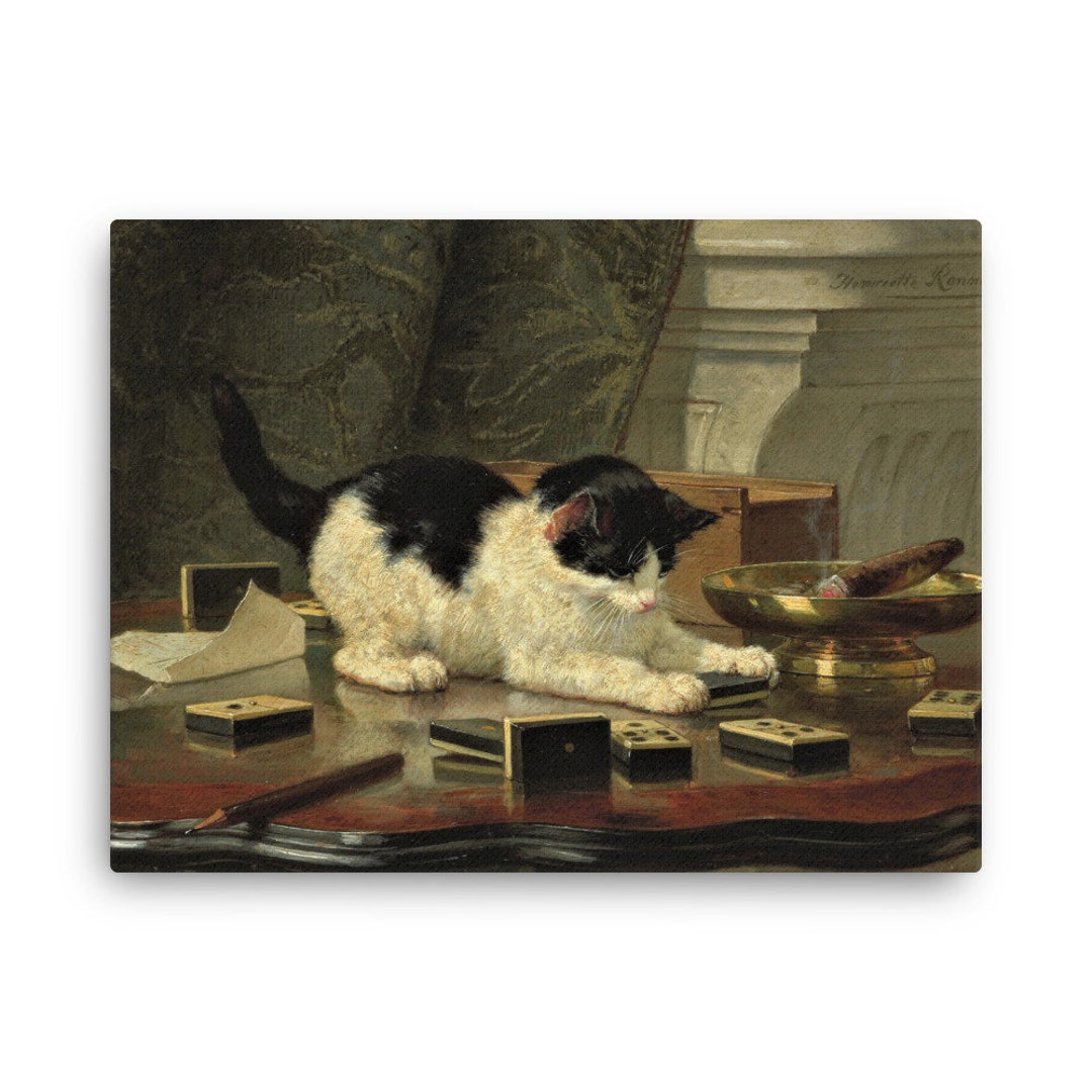 The Cat at Play by Henriette Ronner-knip Canvas Print Canvas Wall Art - Etsy