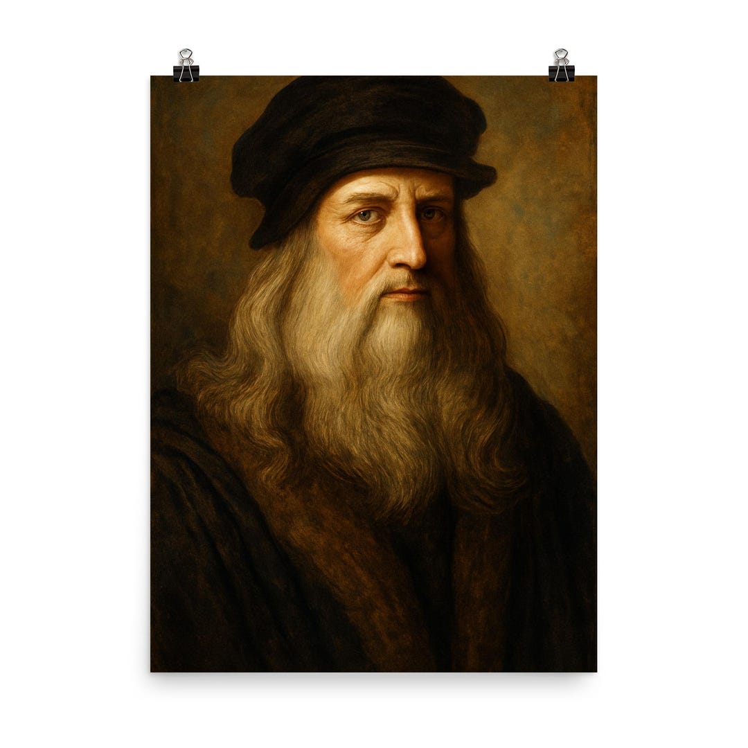 Leonardo Da Vinci Masterpiece Portrait Poster Print - Vintage ...