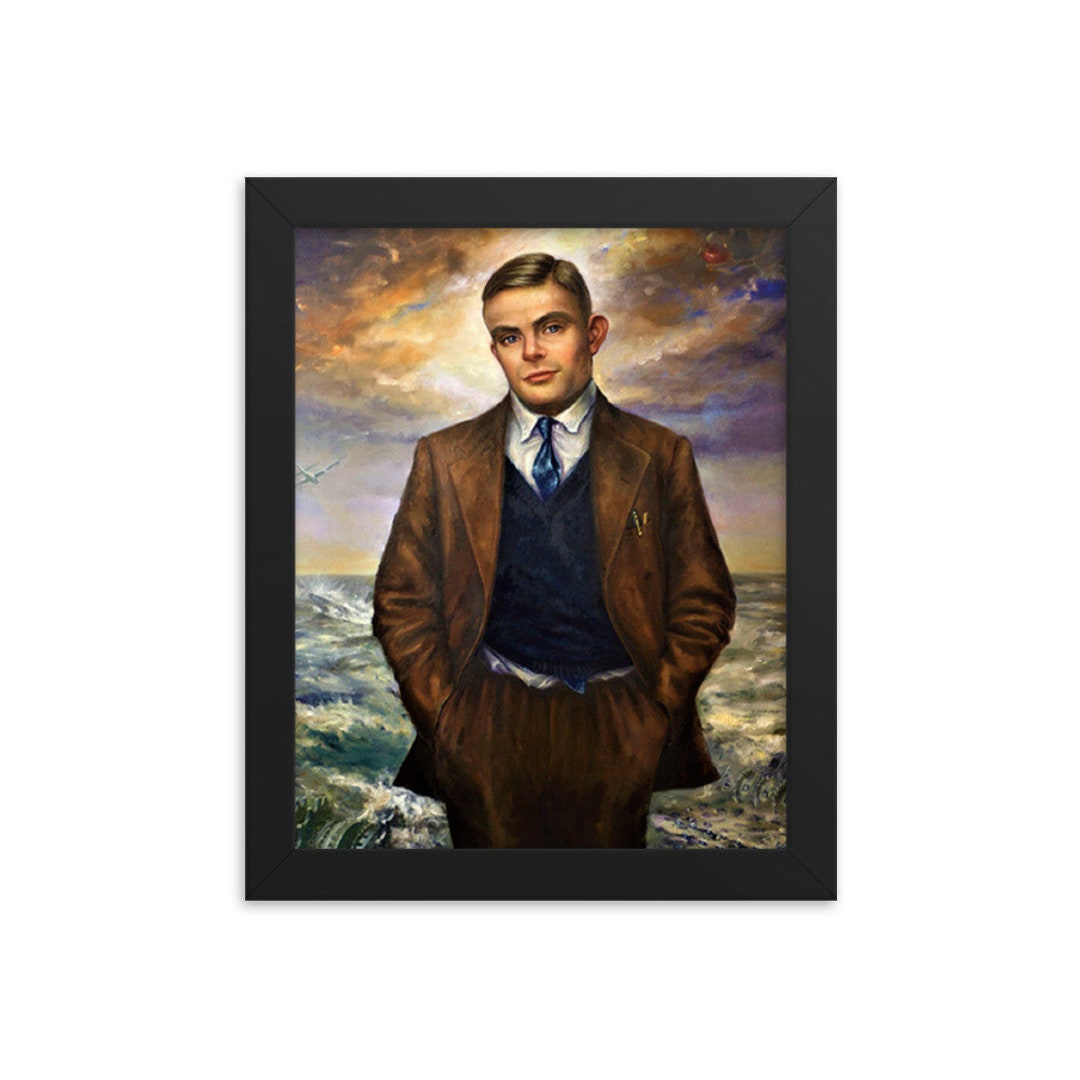 Custom - Framed Alan Turing Painting Poster - Etsy
