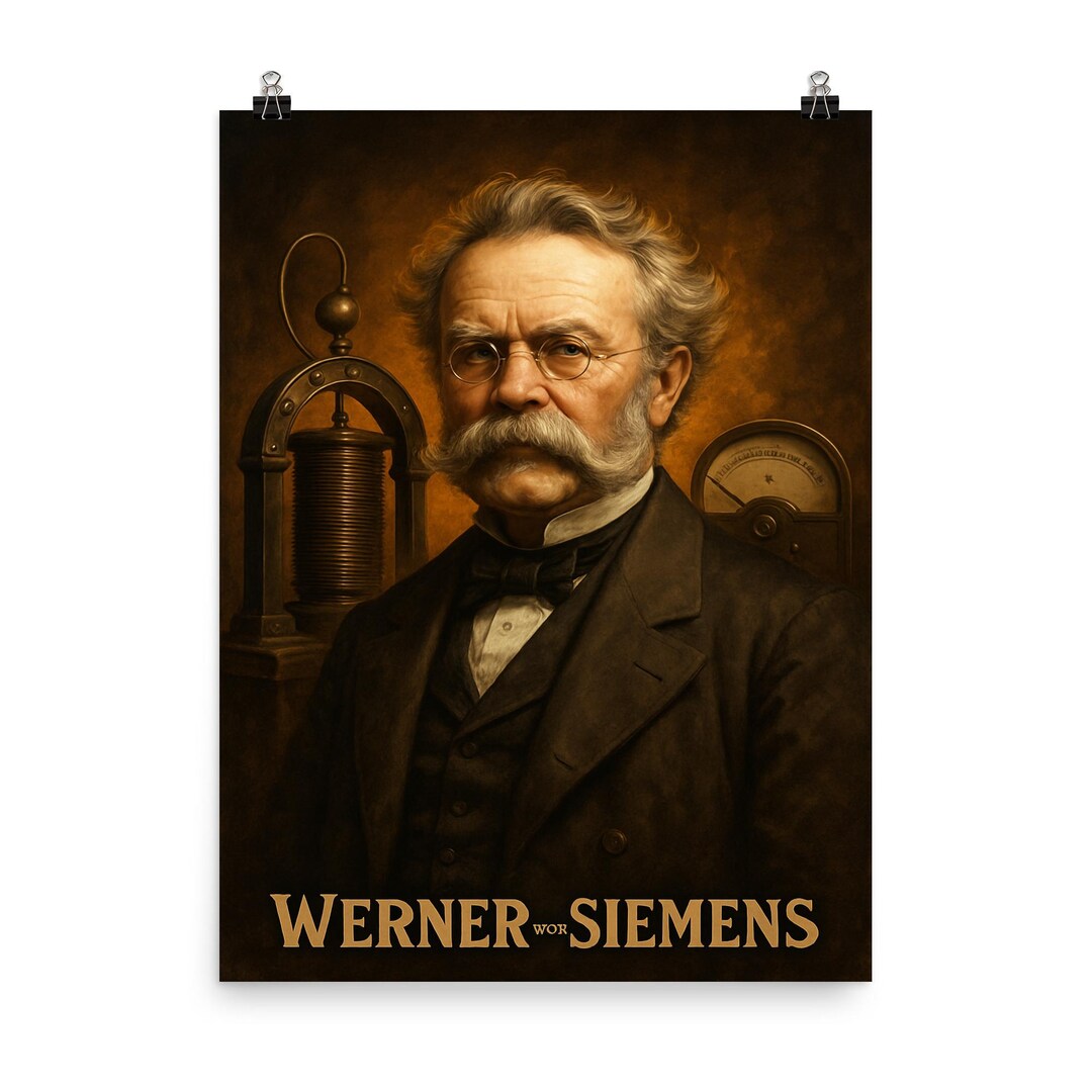 Werner Von Siemens Vintage Poster Print | Historic Innovator Wall Art ...
