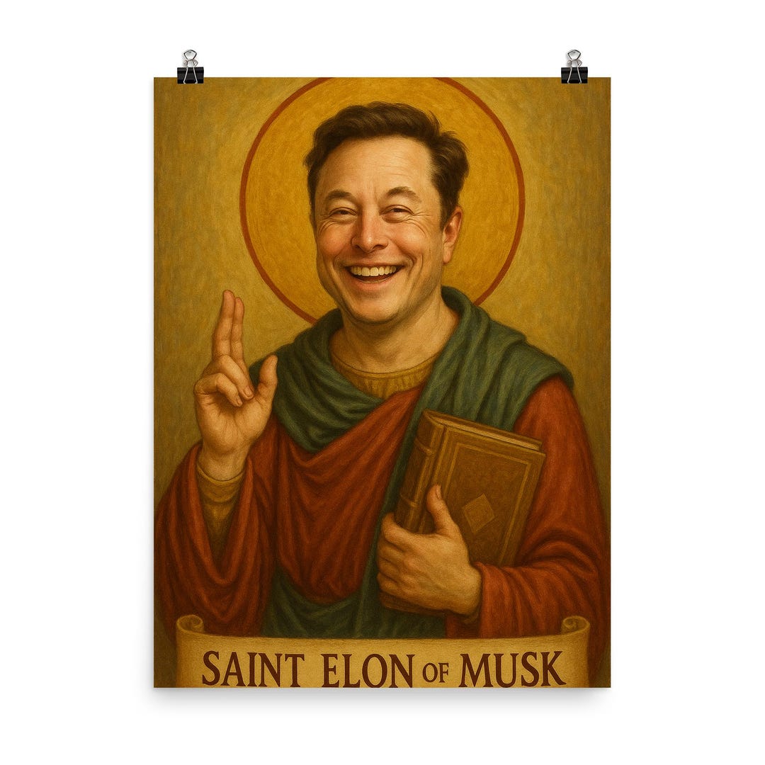 Saint Elon of Musk Iconic Poster Print Unique Wall Art Inspirational ...