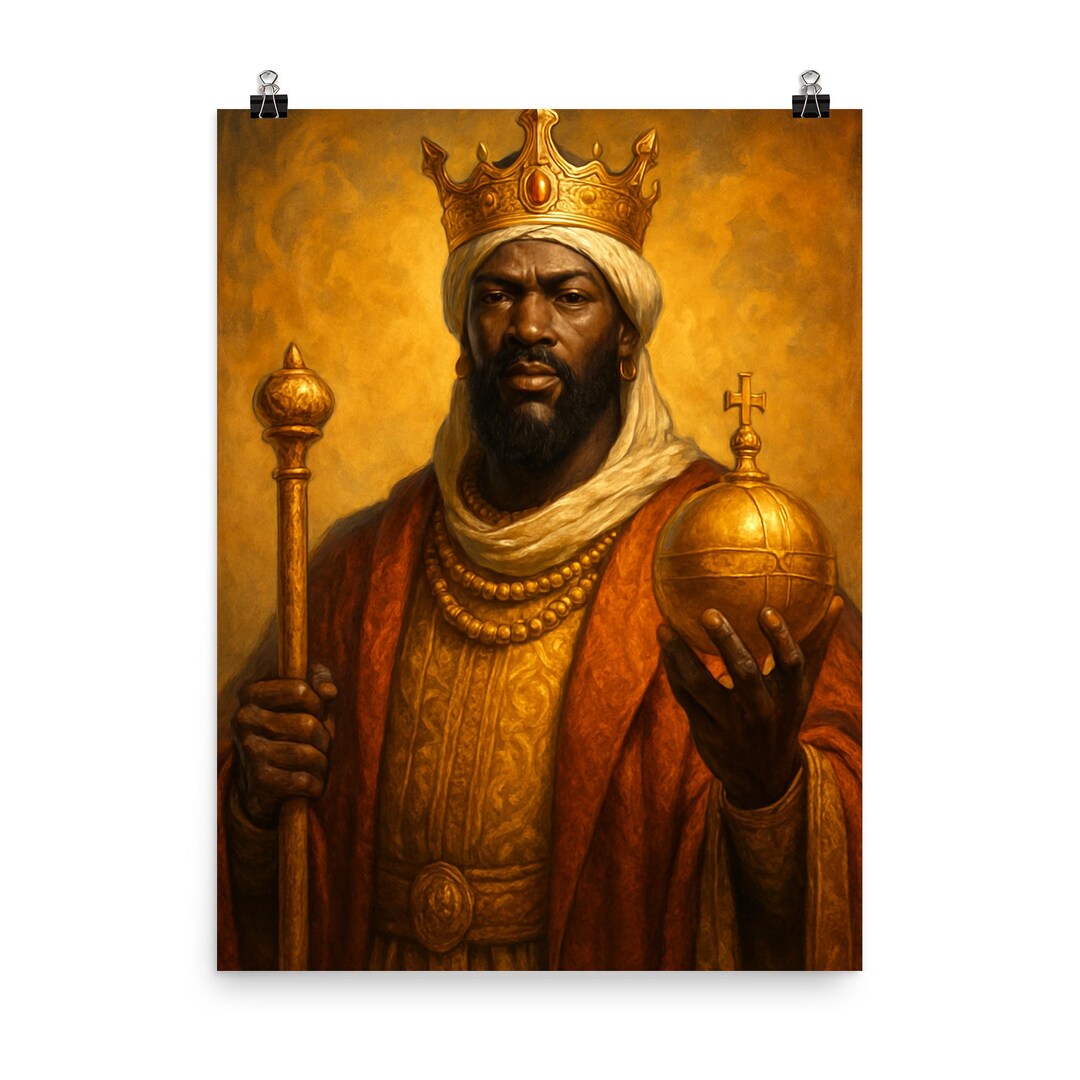Mansa Musa Poster: African King Art Print With Gold Accents - Etsy