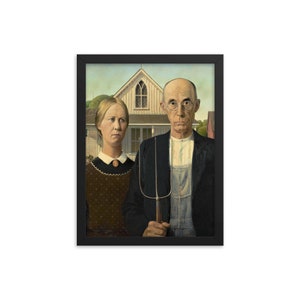 American Gothic, Vintage Grant Wood Painting Wall Decor Framed Print - Etsy