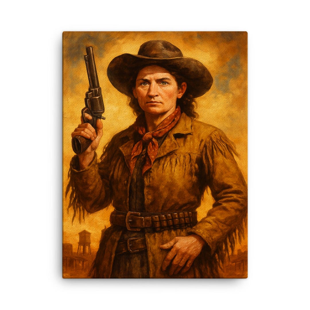Calamity Jane Western Canvas Print – Vintage Wild West Portrait Wall ...