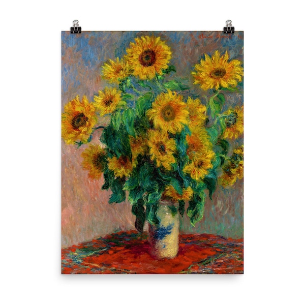 Monet Sunflowers Poster - Etsy
